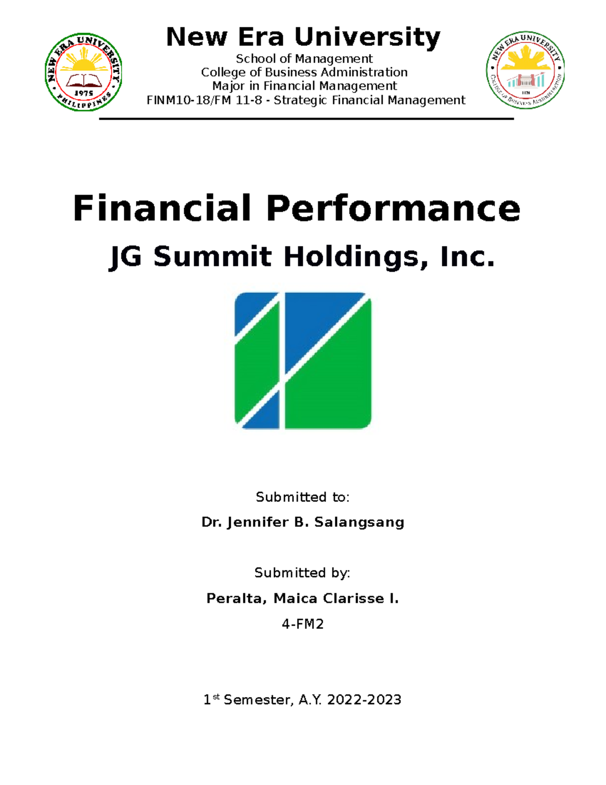 Individual Project (JGS) - New Era University School of Management ...