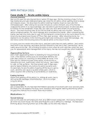 Mpp HIP Bobs scenario - Tear or strain of hip flexor components if ...