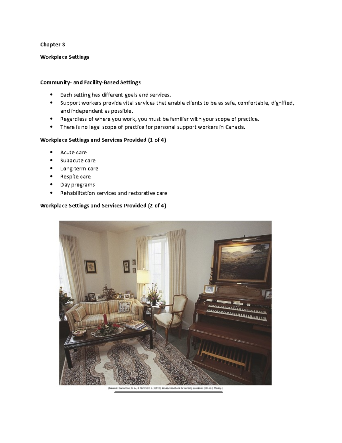 Chapter 3 Module 1 - Chapter 3 Workplace Settings Community- and ...