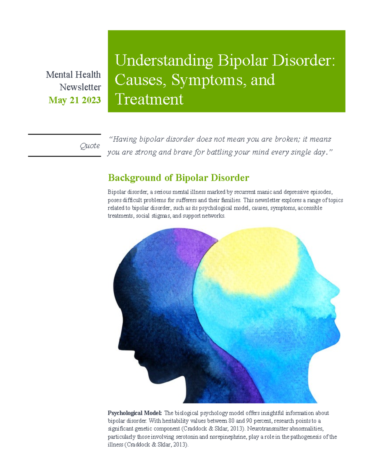 Mental Health Newsletter - Mental Health Newsletter May 21 2023 ...