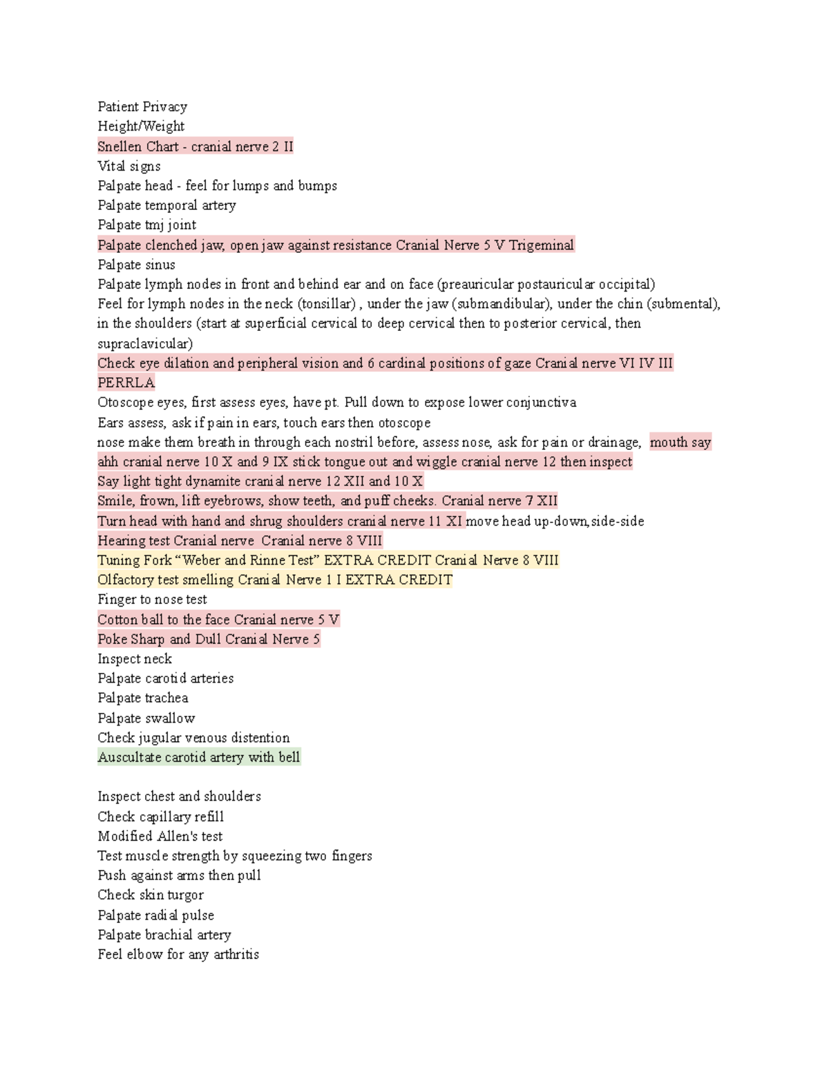 Copy of Head to Toe - Google Docs - Patient Privacy Height/Weight ...