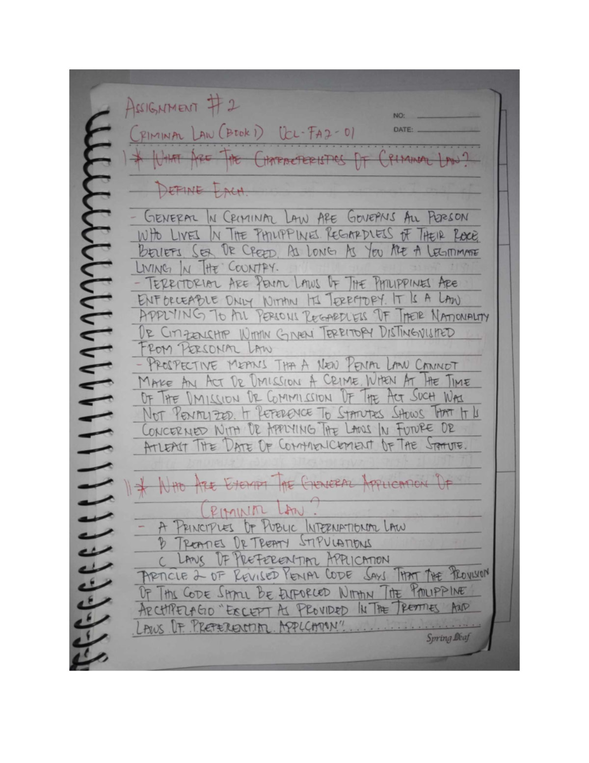 Criminal Law Assignment #2.1 - BS Criminology - Studocu