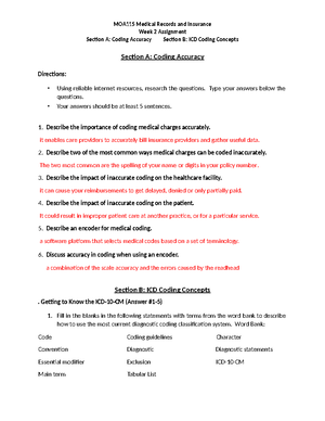 Medical Records LAB 2 - GOOD - MOA115 Medical Records and Insurance ...