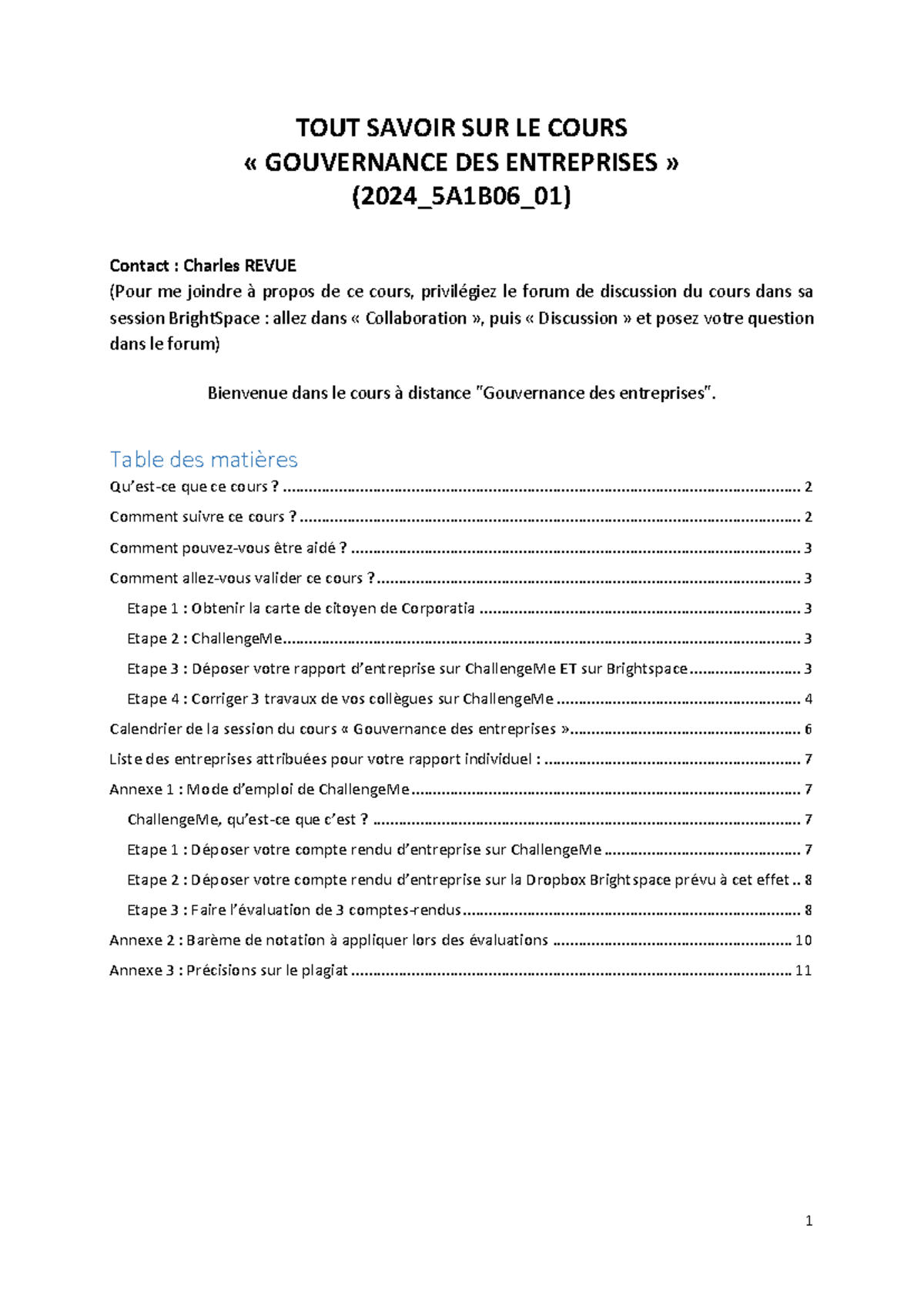 Tout savoir sur le cours Gouvernance 2024 5A1B06 01 - TOUT SAVOIR SUR ...