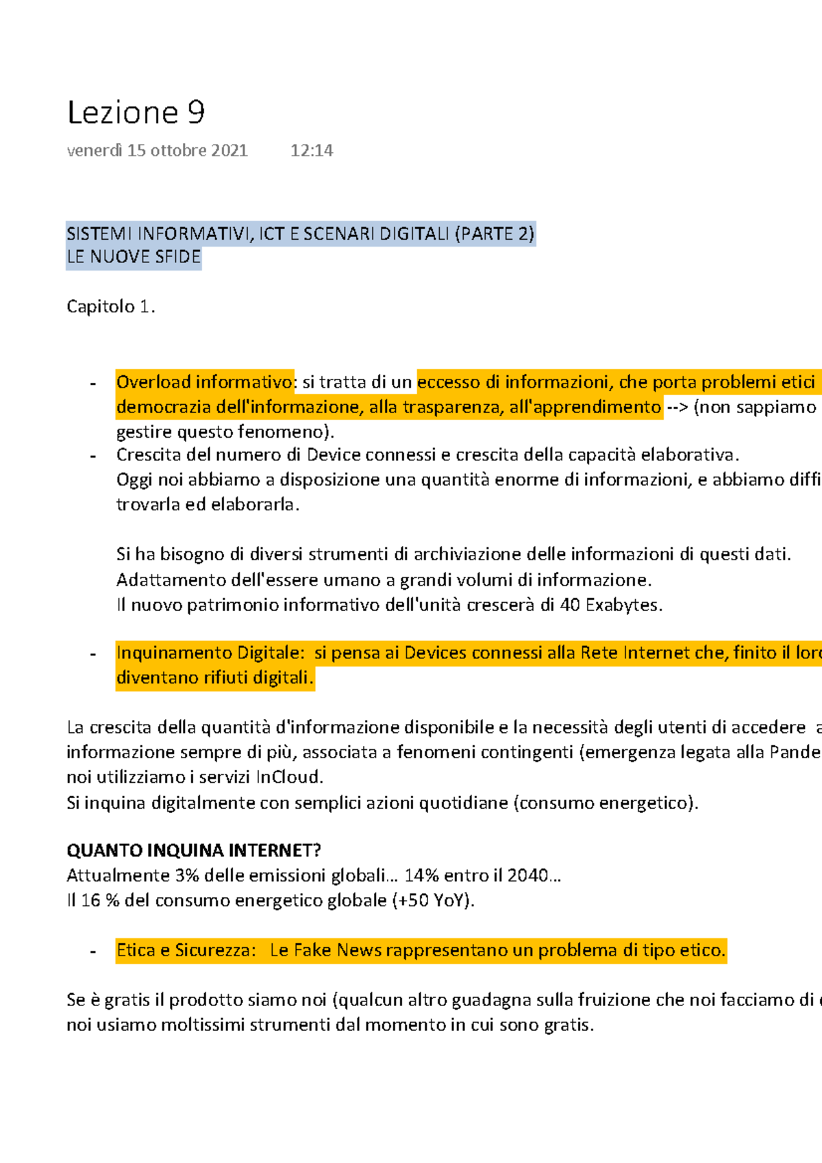 Sistemi informativi e trend digitali Lezione 9 - SISTEMI INFORMATIVI ...