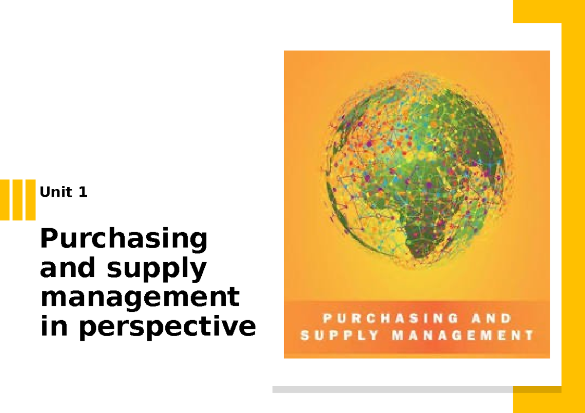 Chapter 1 - Resposible Management, supply chain management - Unit 1 ...