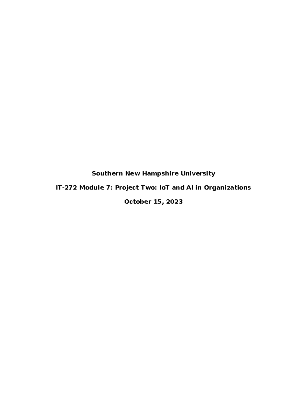 IT272 Project 2 - Southern New Hampshire University IT-272 Module 7 ...