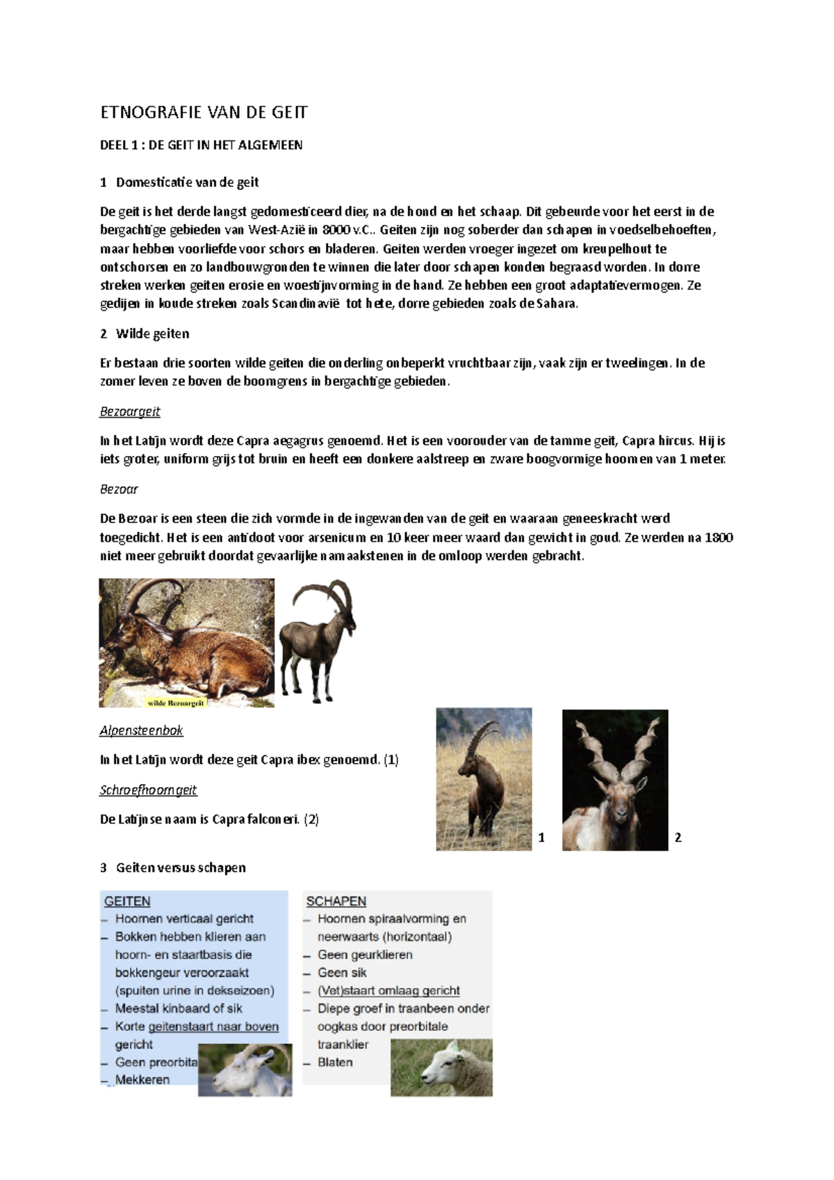 Rassenleer en beoordelingsleer Deel 2: ETNOGRAFIE VAN DE GEIT ...