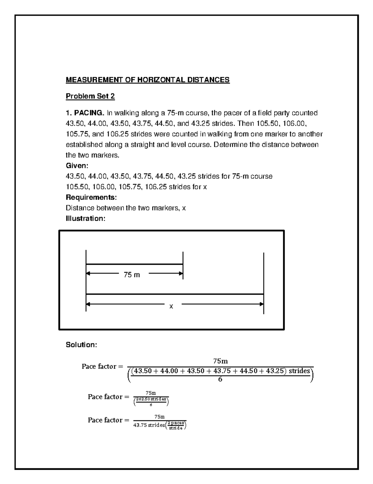 Pdfcoffee - Answer Key to Surveying Problems - MEASUREMENT OF HORIZONTAL DISTANCES Problem Set 2 ...