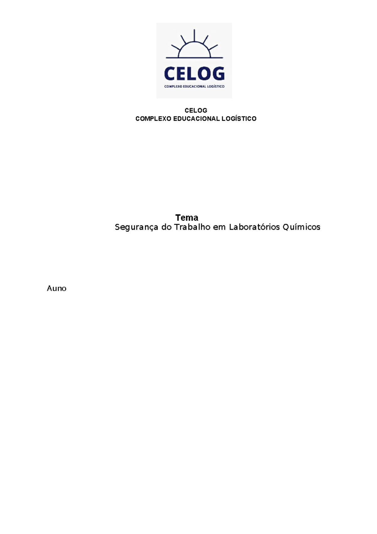 Cópia de Modelo TCC - Celog - CELOG COMPLEXO EDUCACIONAL LOGÍSTICO Tema ...