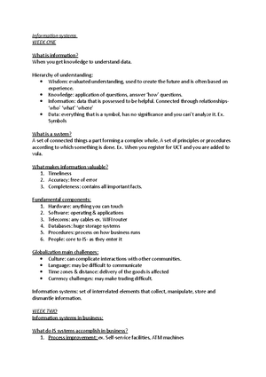INF1002F - UCT - Information systems I - Studocu