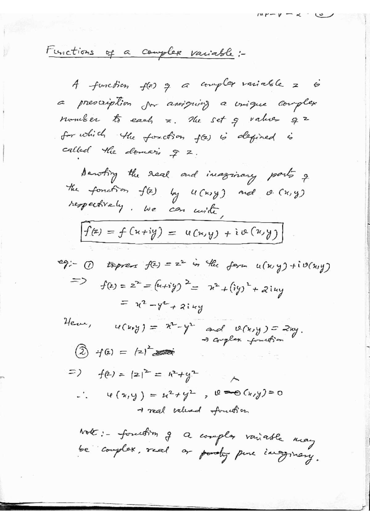 Complex Analysis 1 - This note is intended for student of V-semester ...