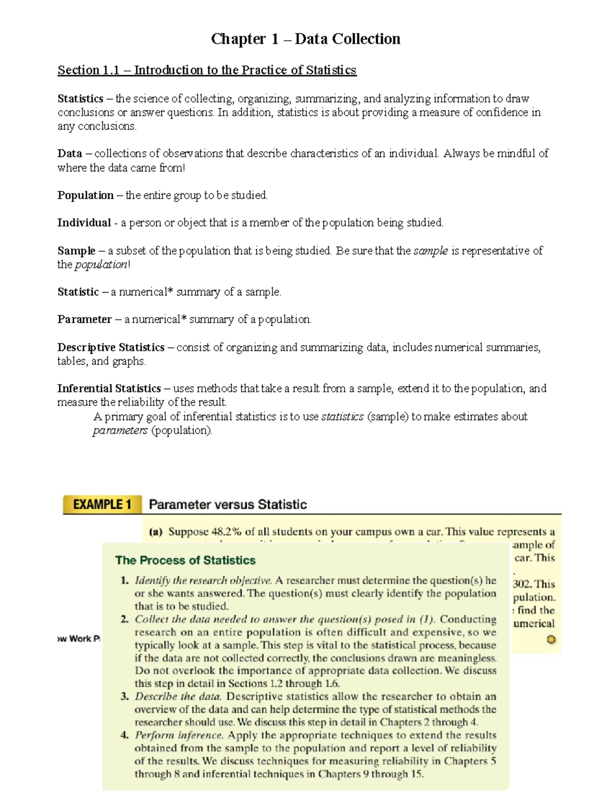 Sullivan Chapter 1 - Chapter 1 – Data Collection Section 1 – Introduction to the Practice of ...