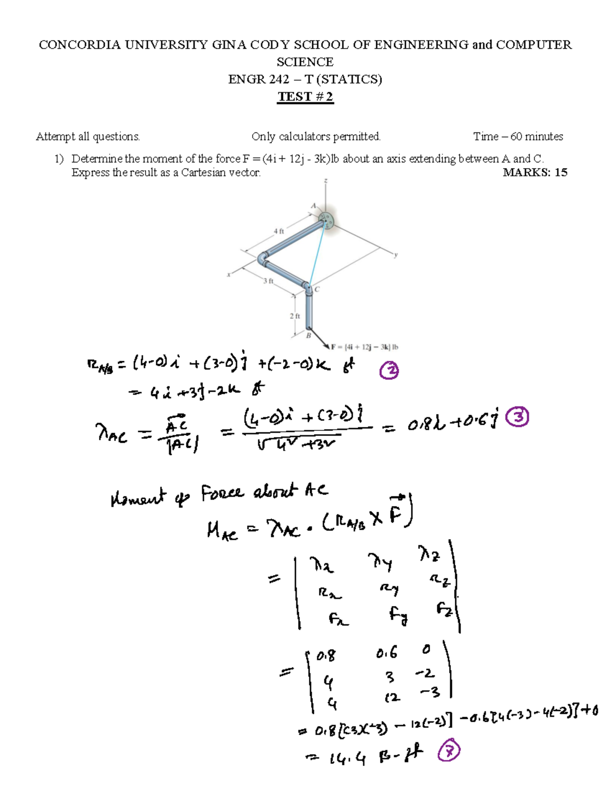 ENGR 242 T F22 -Test 2 Solution - CONCORDIA UNIVERSITY GINA CODY SCHOOL ...