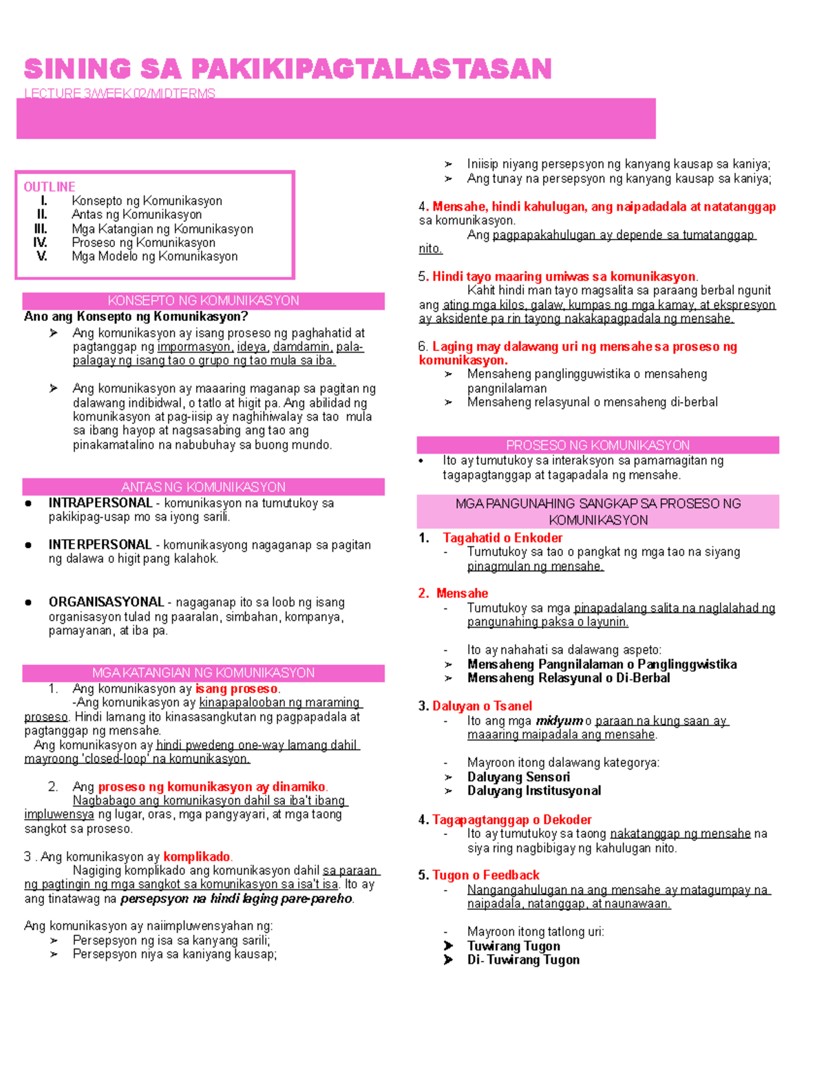 Lesson 5- Sining - Wika - SINING SA PAKIKIPAGTALASTASAN LECTURE 3/WEEK ...