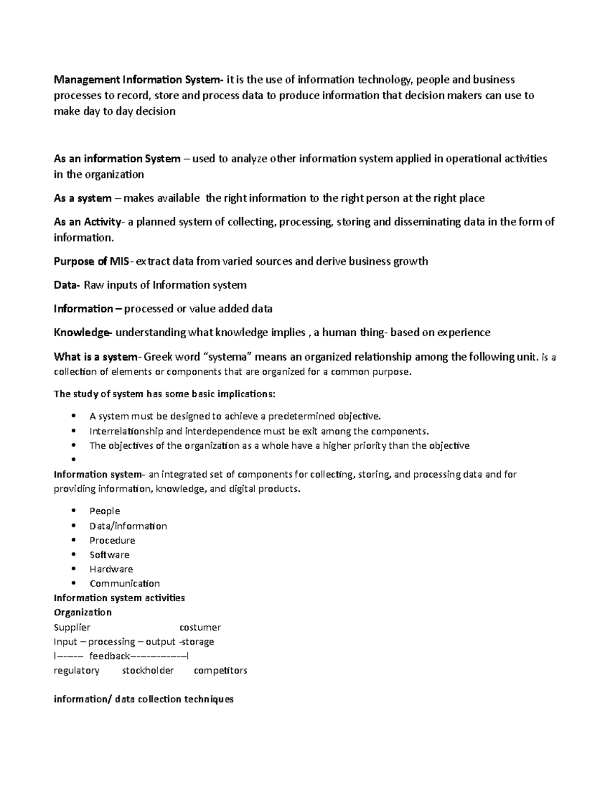 Management AND Information Systems IN THE Industry prelim reviewer ...