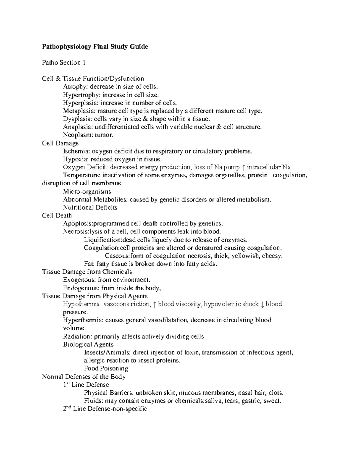 Pathophysiology Final Study Guide(4) - Pathophysiology Final Study ...