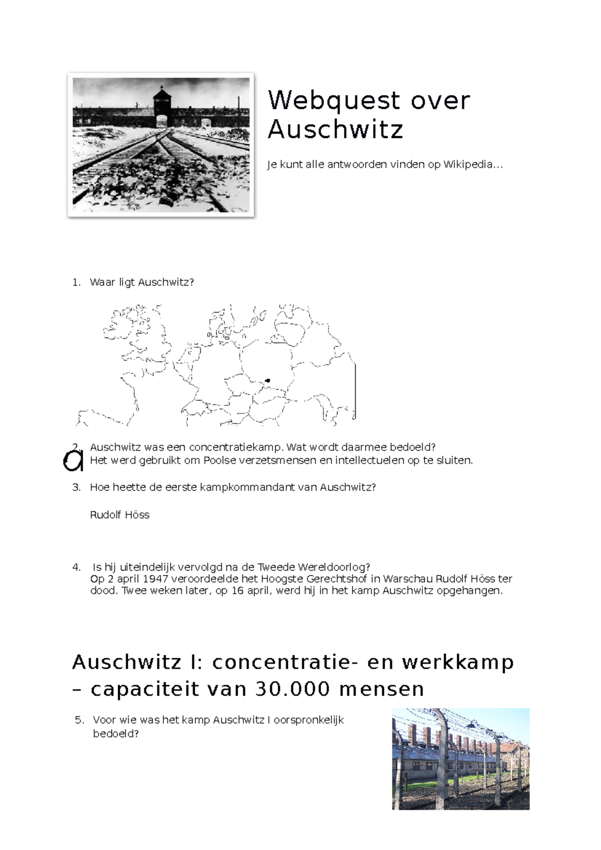 Maus webquest Auschwitz - Webquest over Auschwitz Je kunt alle ...