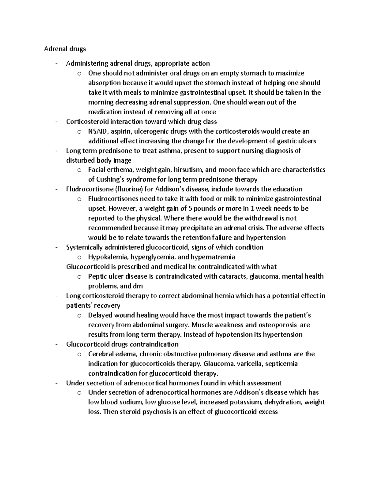 Adrenal drugs - Adrenal drugs Administering adrenal drugs, appropriate ...
