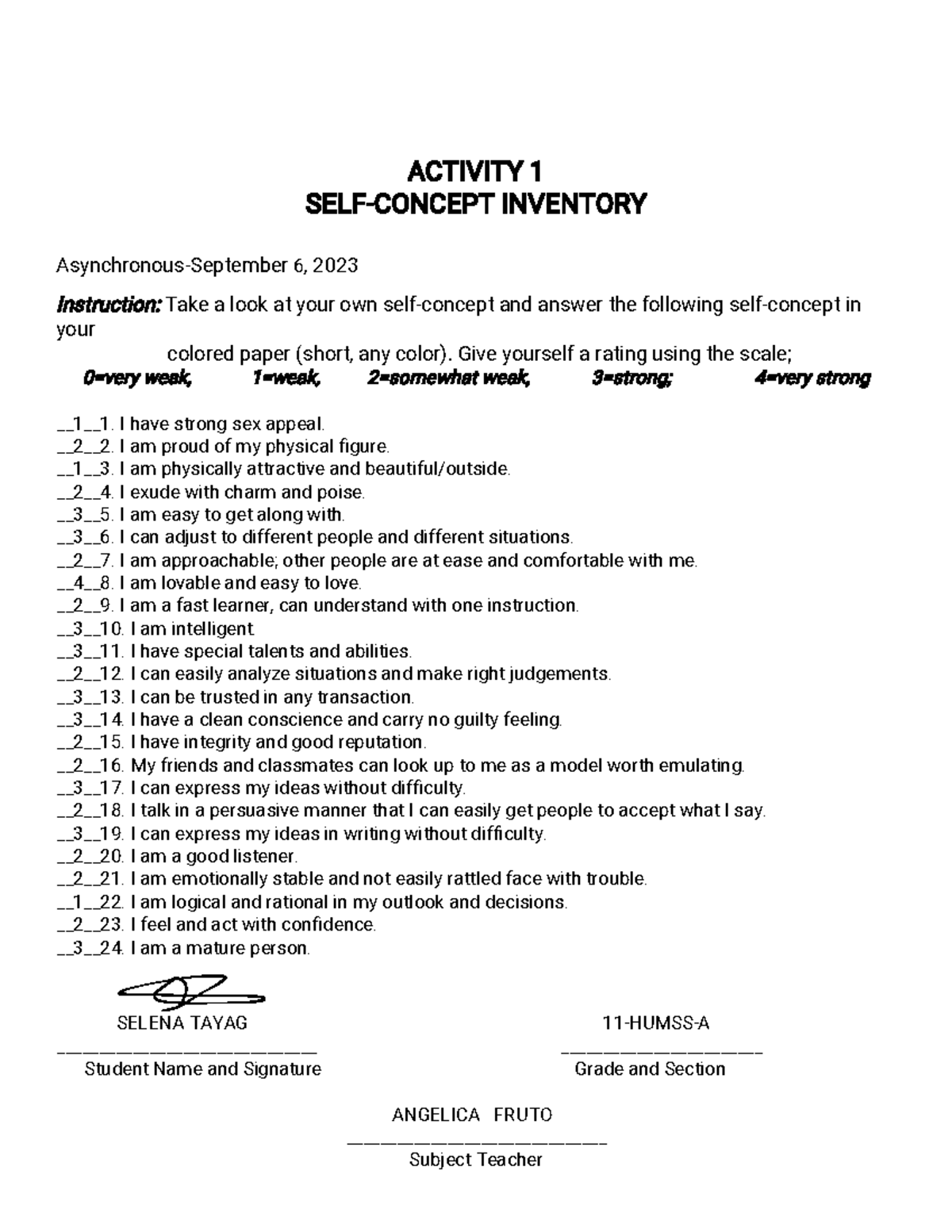 ( Selena Tayag) Activity-1- Lesson-1-SELF- Concept- Invent - ACTIVITY 1 SELF-CONCEPT INVENTORY ...