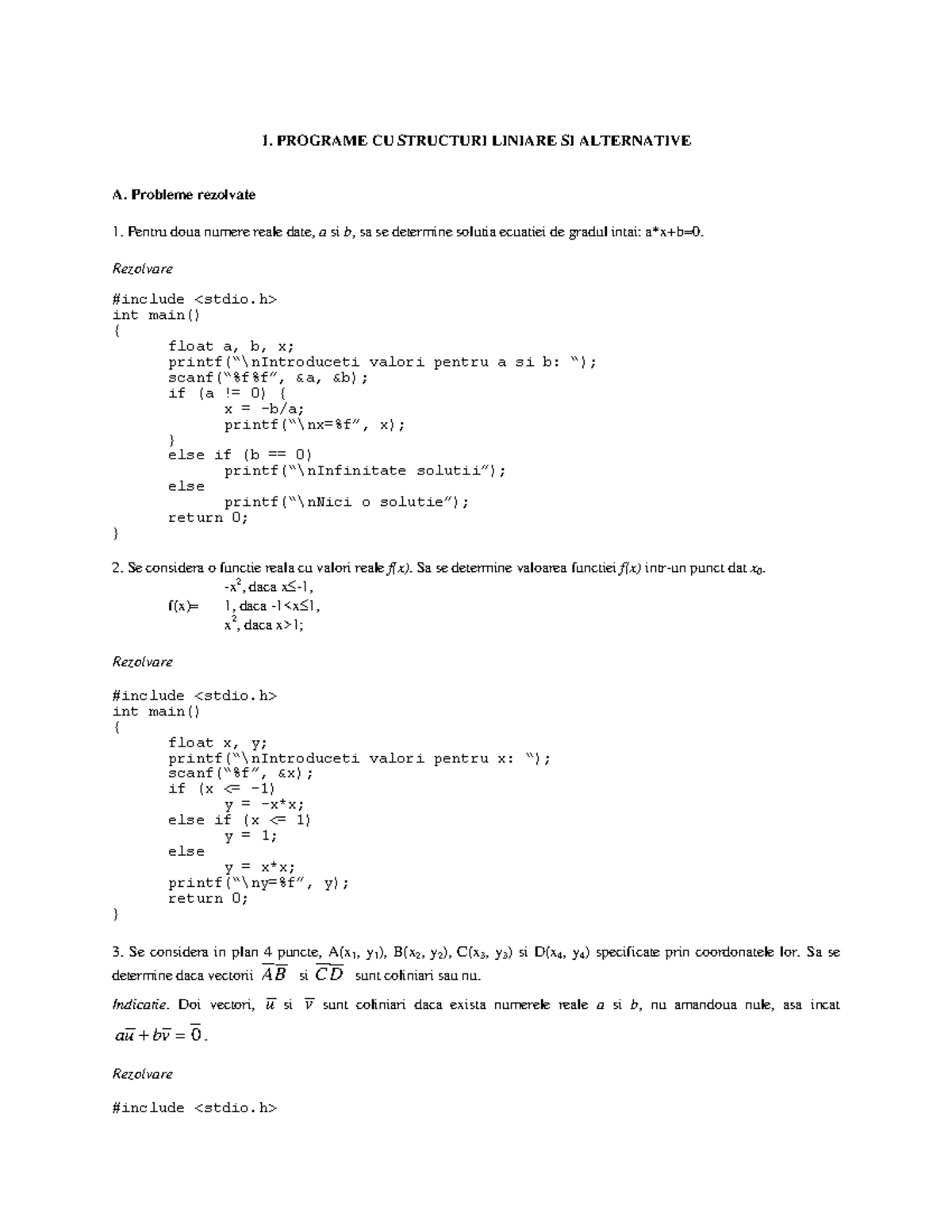 Lab1 - series of exercises with one resolved - 1. PROGRAME CU STRUCTURI ...