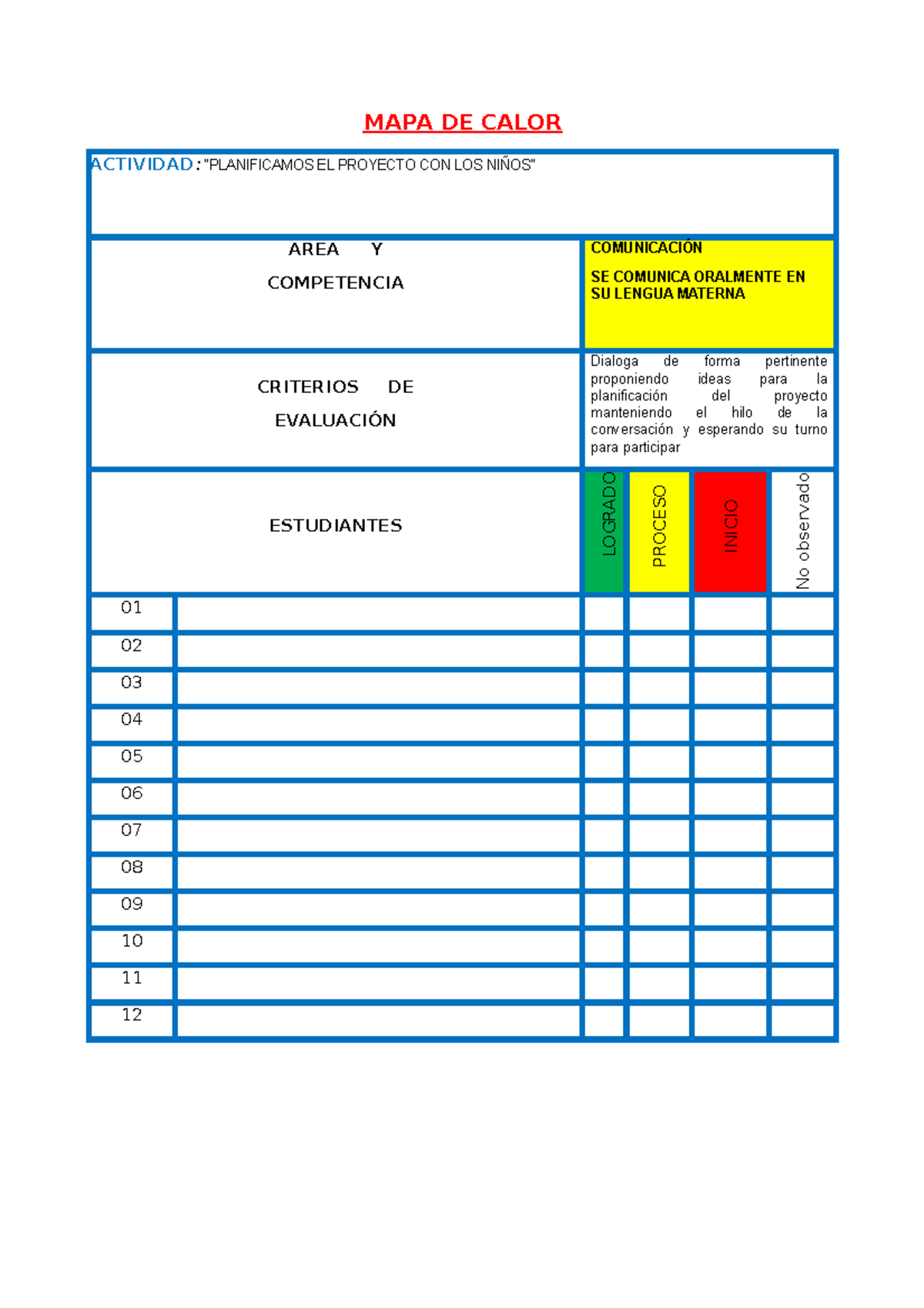 MAPA DE Calor 23 - INFORME TUTORIAL - ACTIVIDAD: “PLANIFICAMOS EL ...