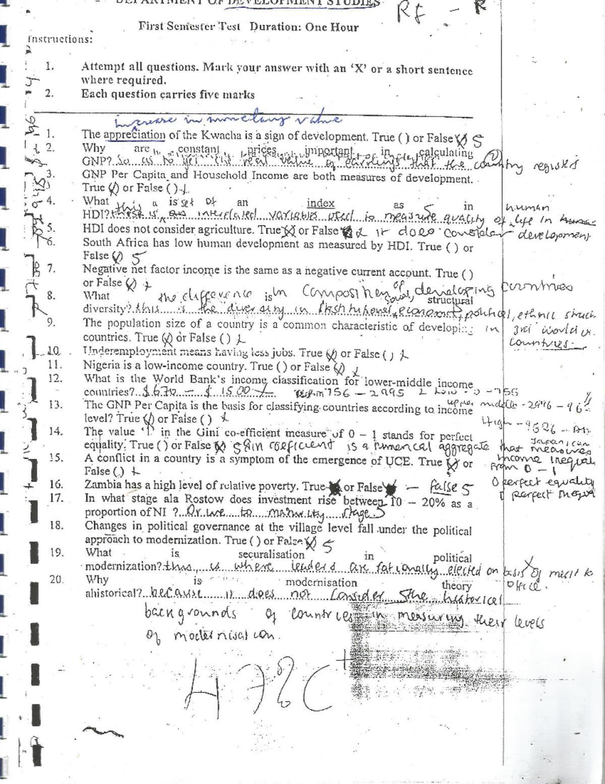 Development studies 1150 - Studocu