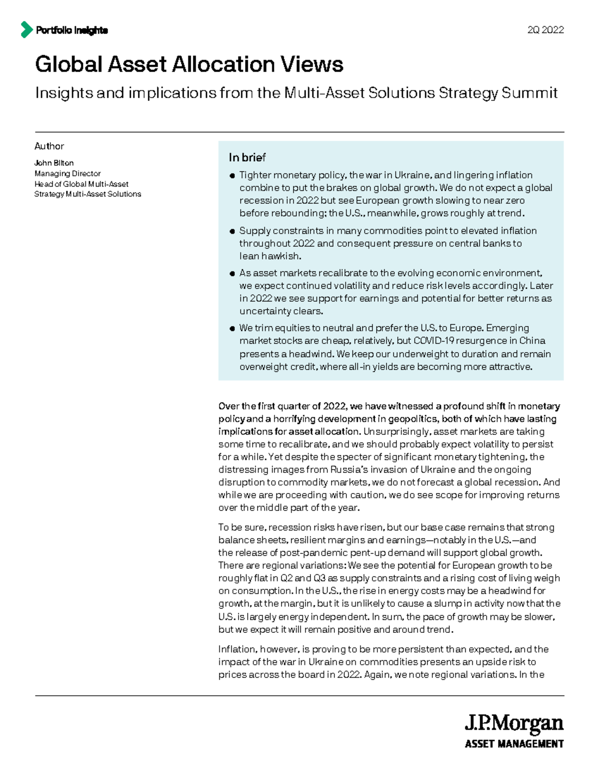 Global Asset Allocation Views apuntes de clase - Global Asset ...