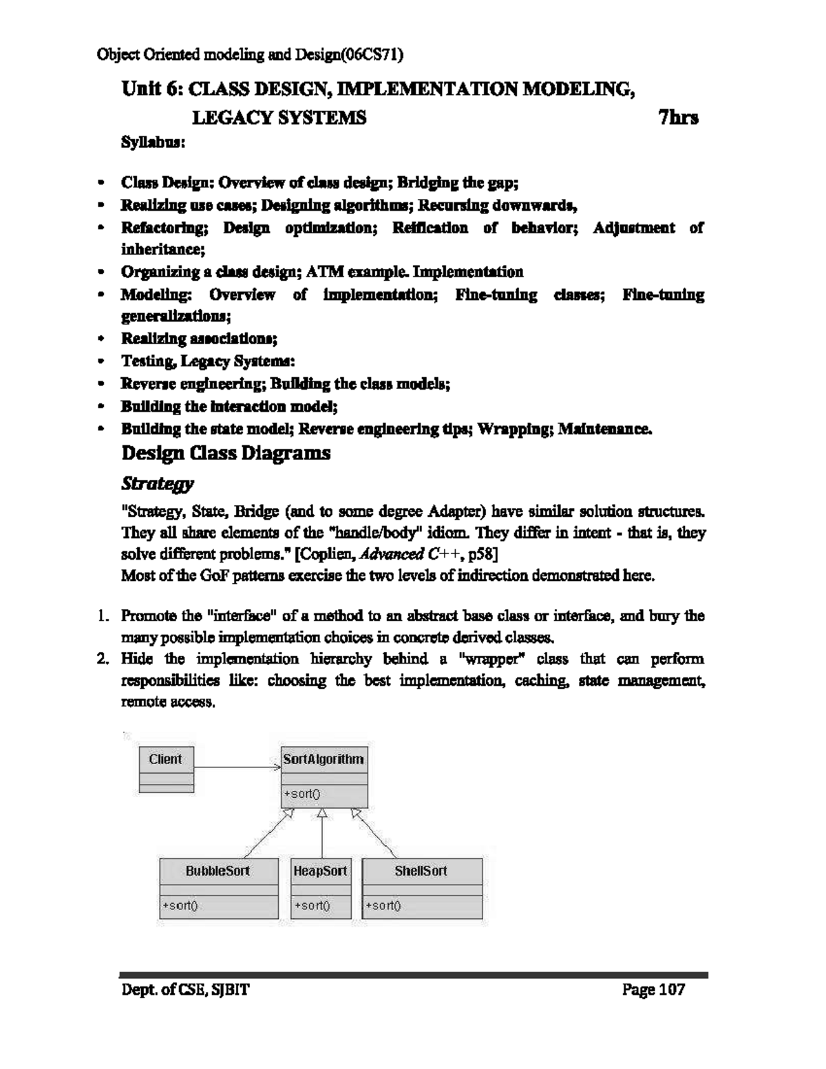 Unit 5 and Unit 6 - Details thory - Object Oriented modeling and Design(06CS71) Unit 6: CLASS ...