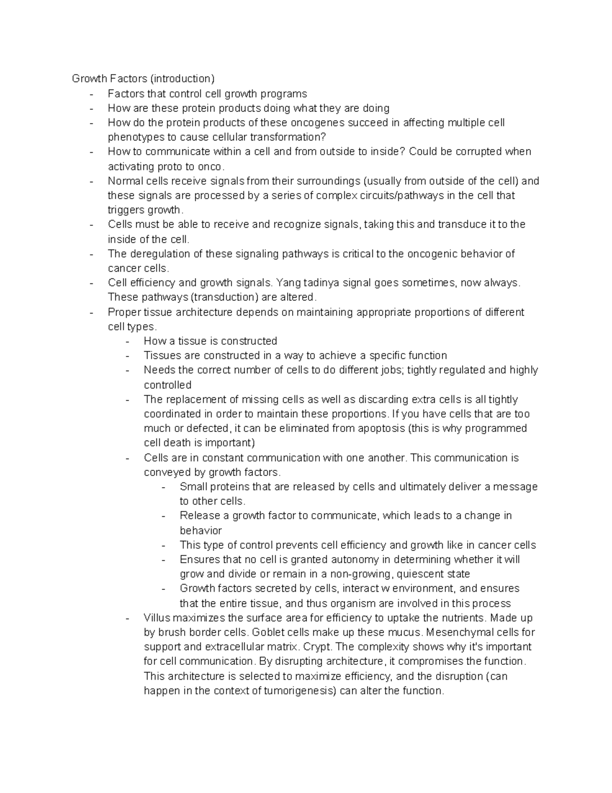 Growth Factors - Comprehensive lecture notes of this course taught by ...