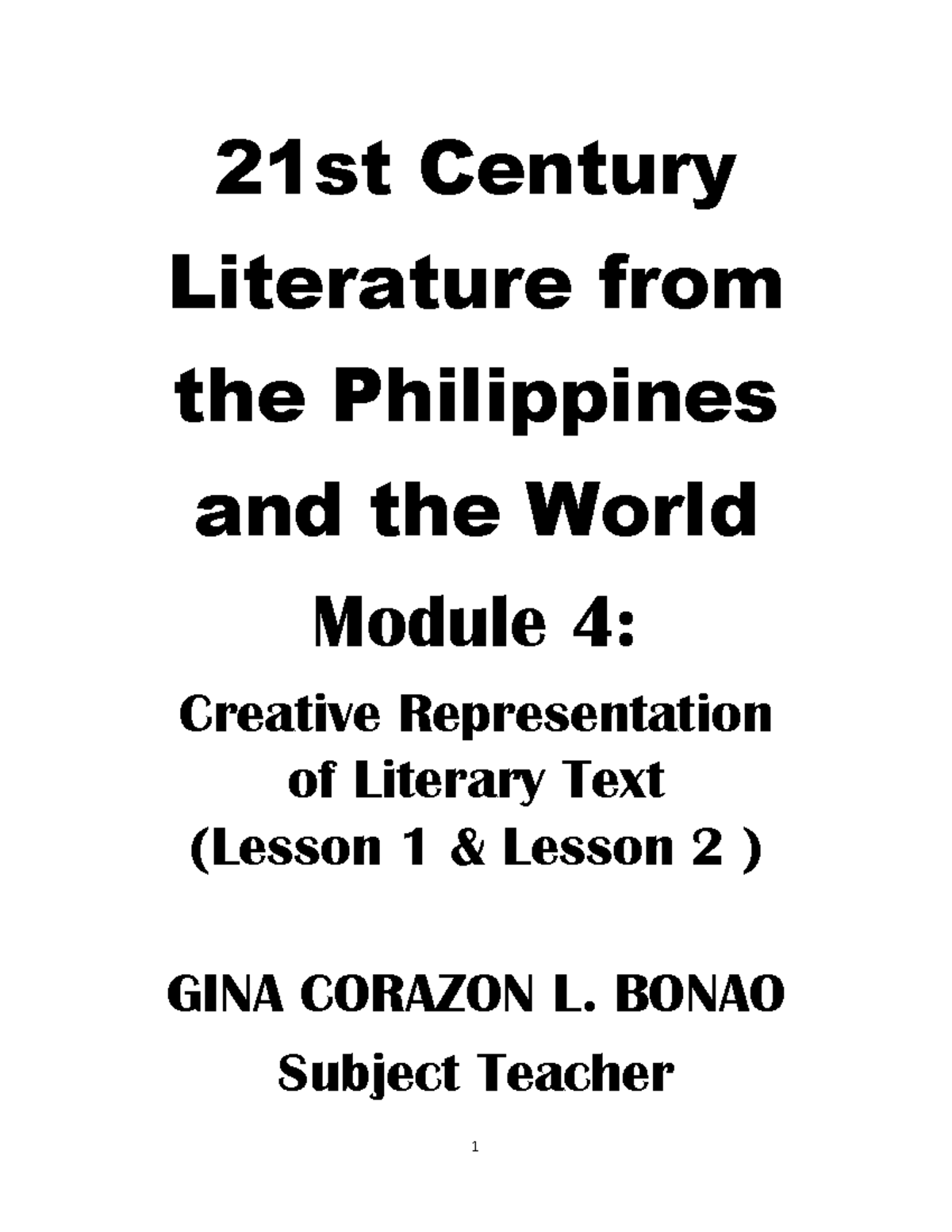 21st Century Literature Module 4Applied-Economics 11 quarter 2 module 3 ...