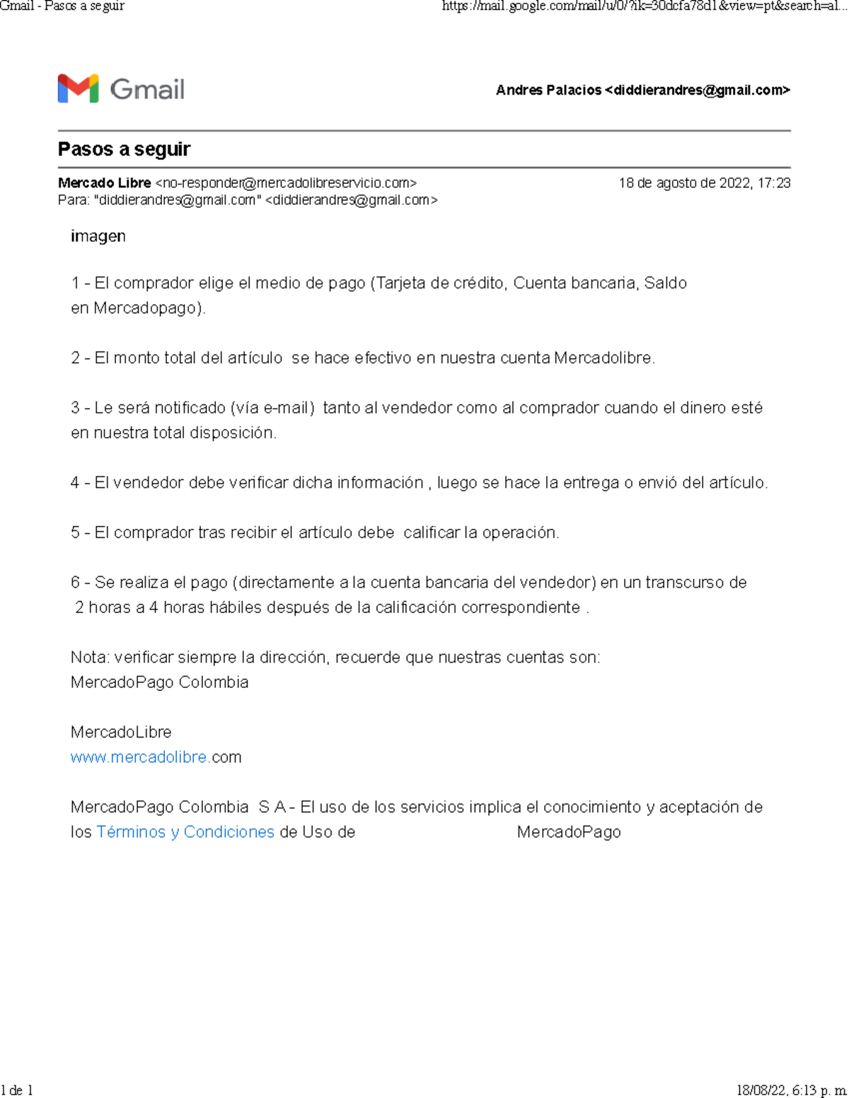 Gmail - Pasos a seguir - ddsdd - Andres Palacios diddierandres@gmail ...