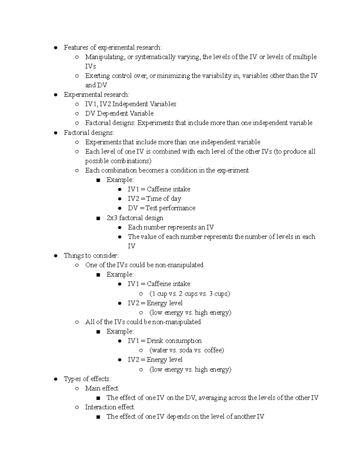 PSY 290 Chapter 9 Factorial Designs - Features of experimental research ...