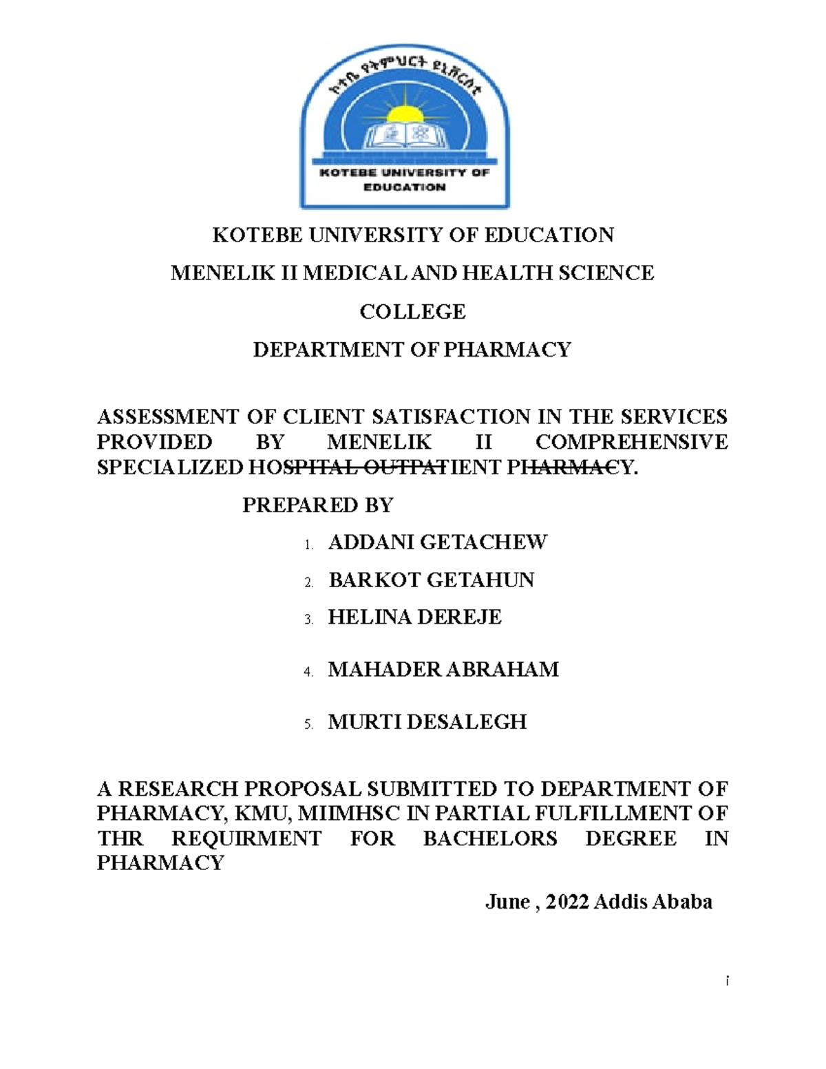 Research - human resource managment - KOTEBE UNIVERSITY OF EDUCATION ...