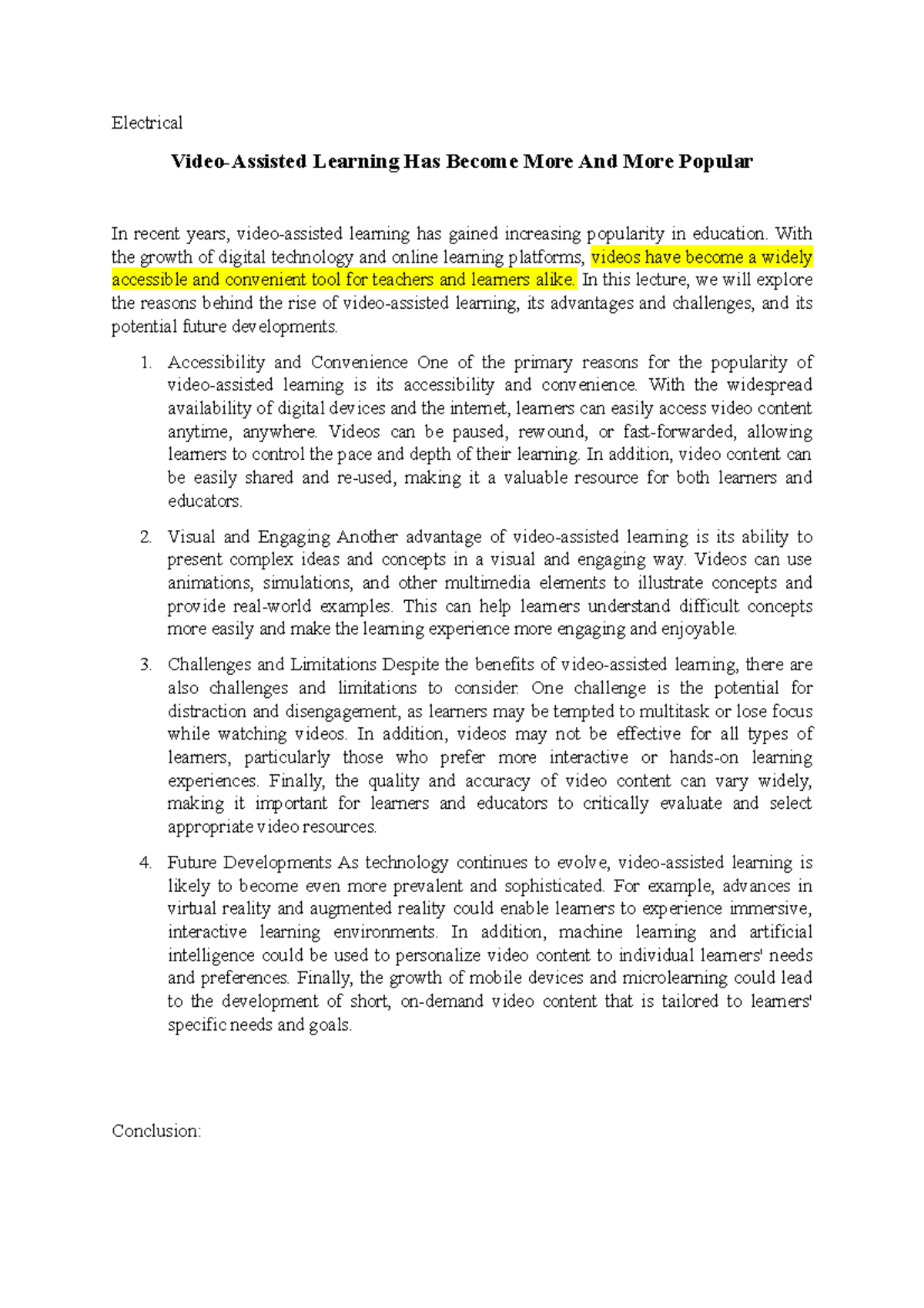 Video-Assisted Learning Has Become More And More Popular - Electrical ...