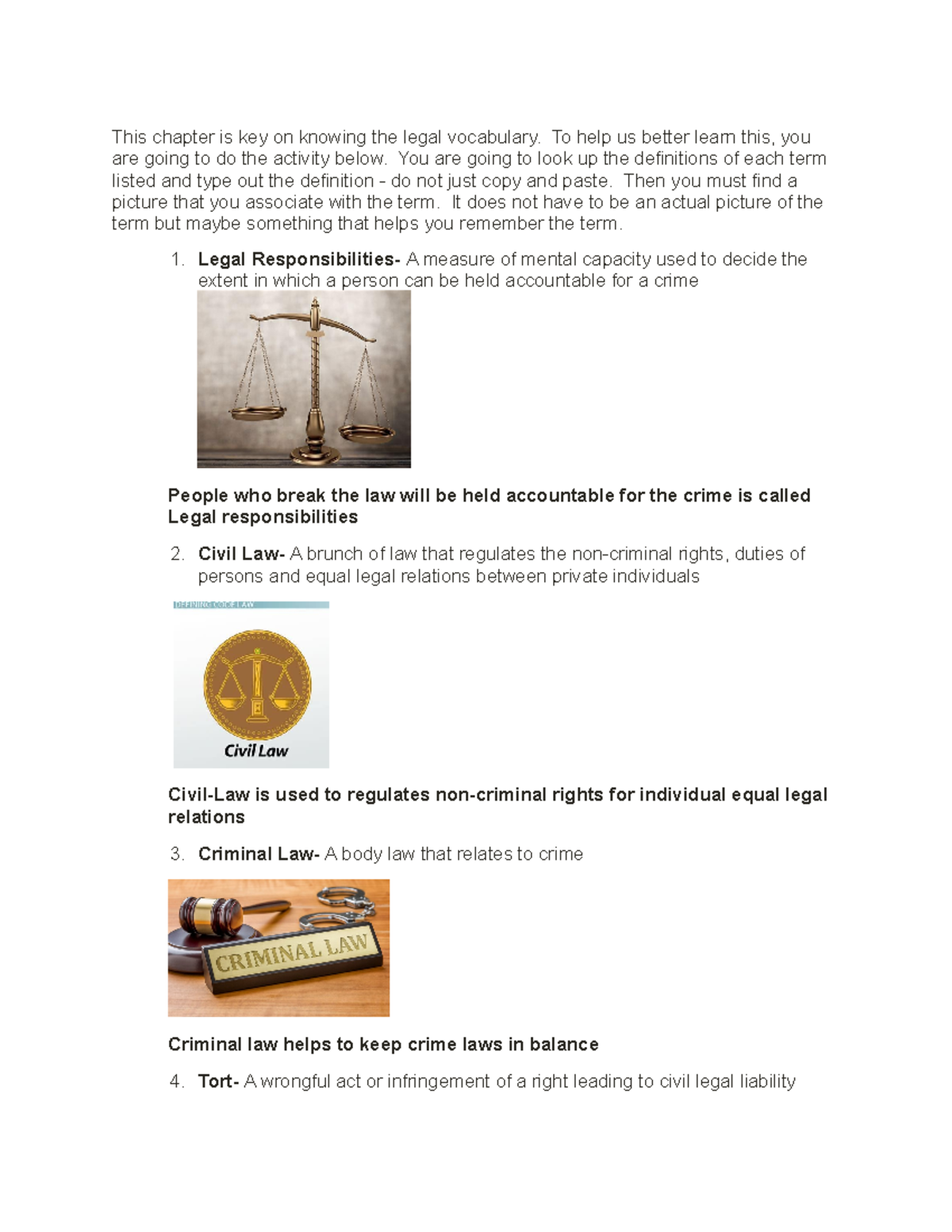 Chapter 2 Key Vocabulary Activity - This chapter is key on knowing the ...