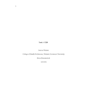 Task 2 C228 - Tuberculosis - Task 2 C Danea Garcia College of Health ...