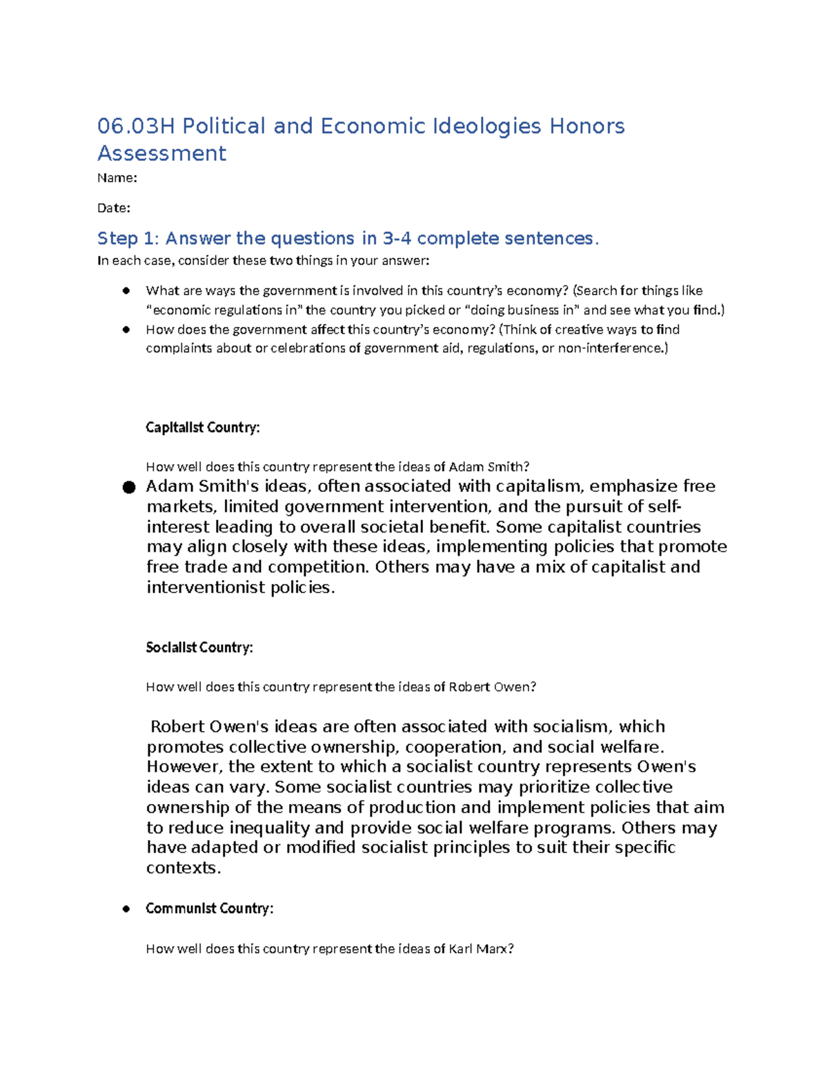 061 - dfgyhujikpoiuytfrdc - 06 Political and Economic Ideologies Honors ...