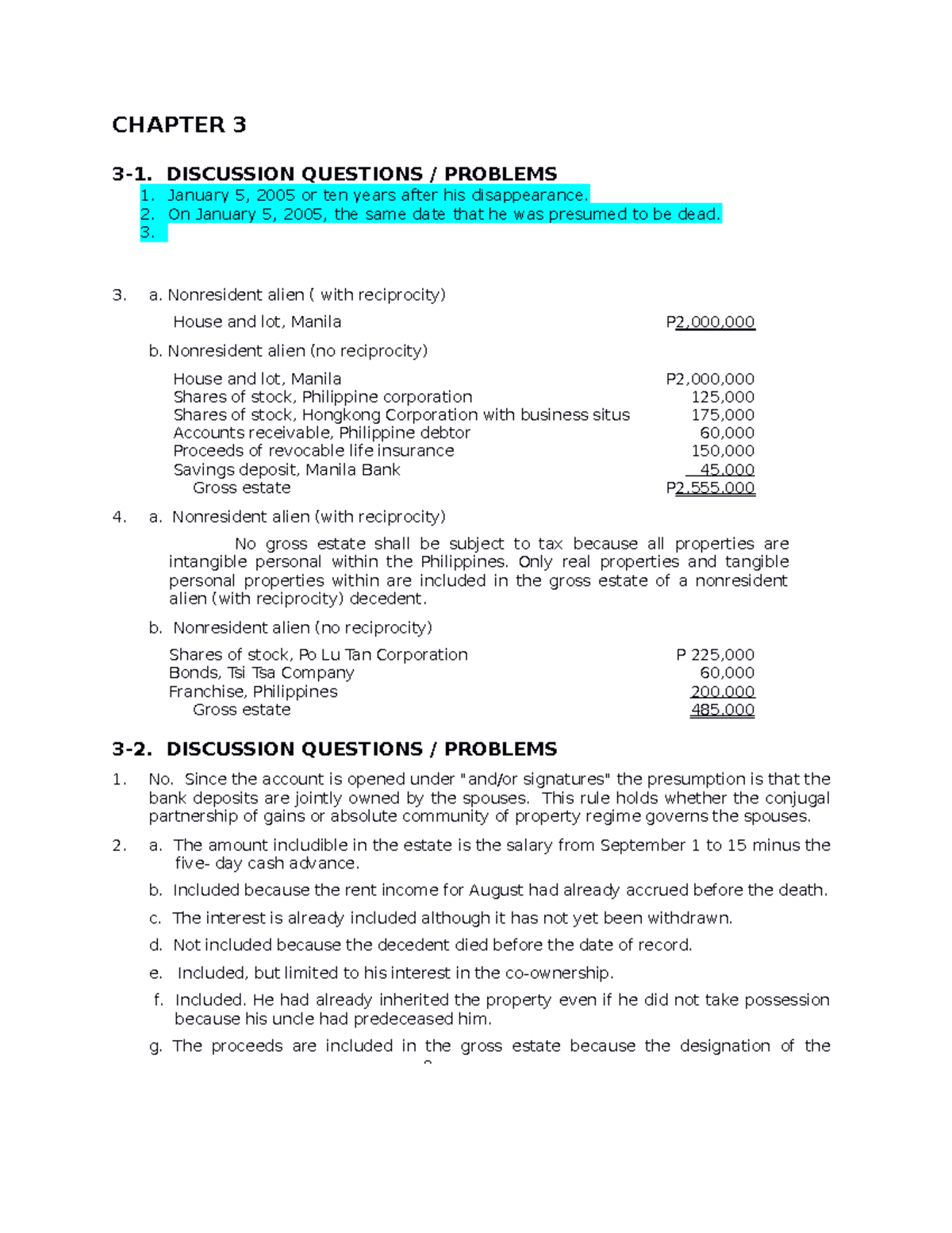 Sol man 3 - solution manuals - CHAPTER 3 3-1. DISCUSSION QUESTIONS / PROBLEMS January 5, 2005 or ...