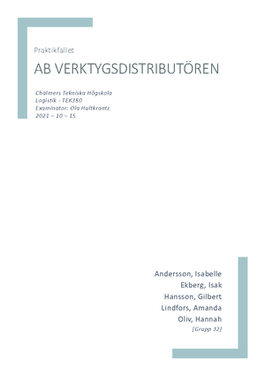 Sammanfattning - Logisitk läran om effektiva materialflöden - Kapitel 1 ...