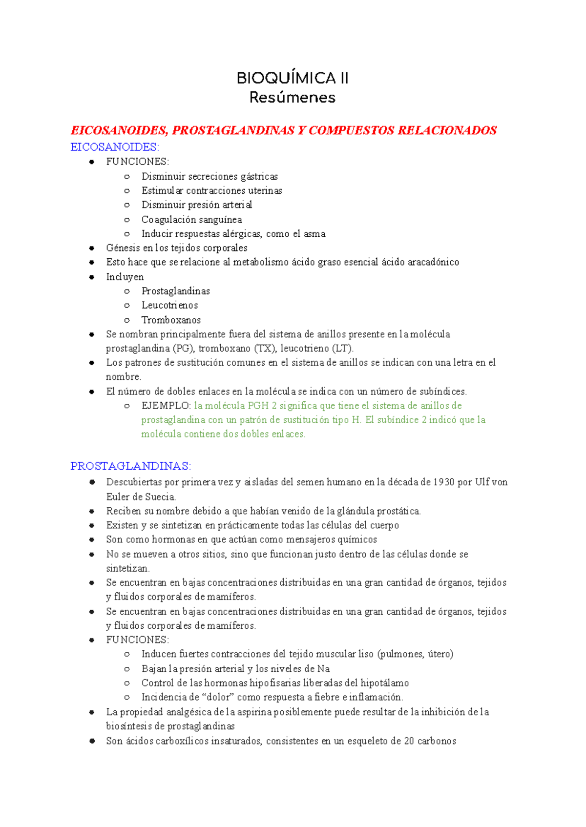 Resumen de 2do parcial de bioquímica II - BIOQUÍMICA II Resúmenes ...