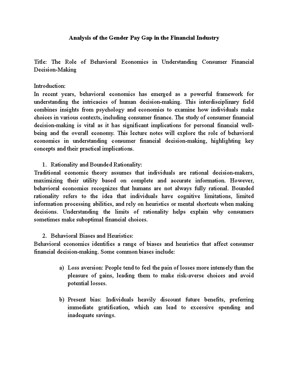 Analysis of the Gender Pay Gap in the Financial Industry - This ...