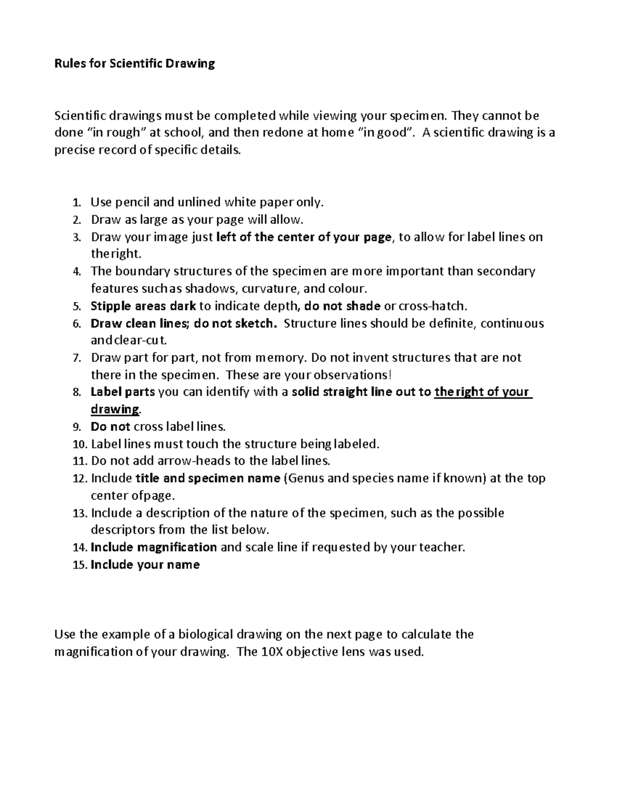 Rules For Scientific Drawing - Rules for Scientific Drawing Scientific ...