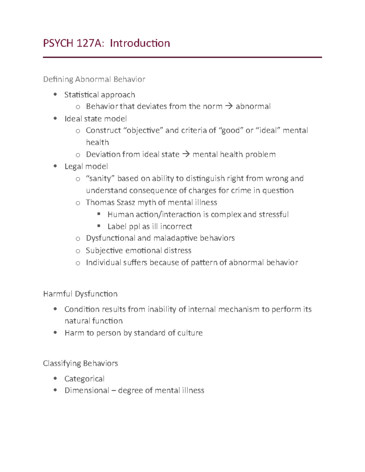 PSYCH 127A Introduction - PSYCH 127A: Introduction Defining Abnormal ...