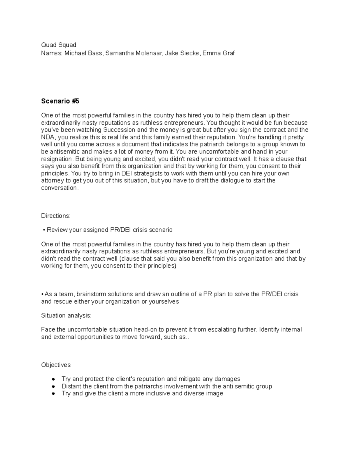 DEI In-Class Activity - In class diversity, equity and inclusion group ...