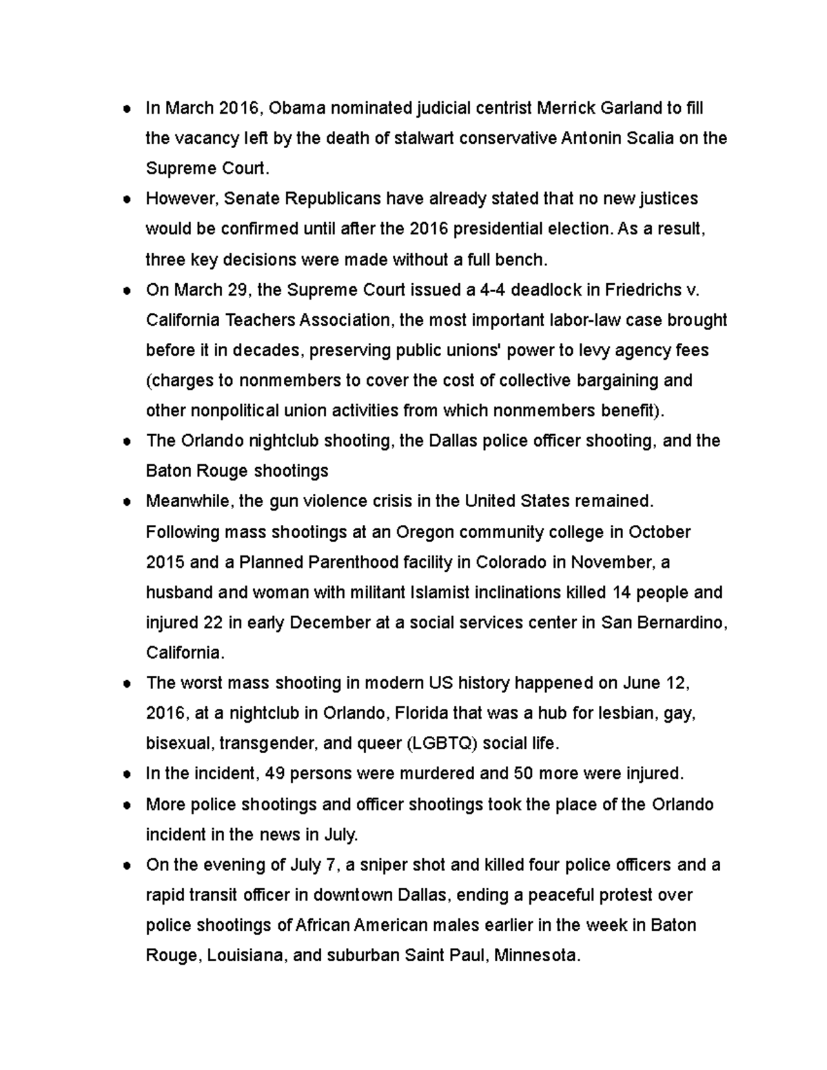 Obama 2016 - Lecture notes from class - In March 2016, Obama nominated ...