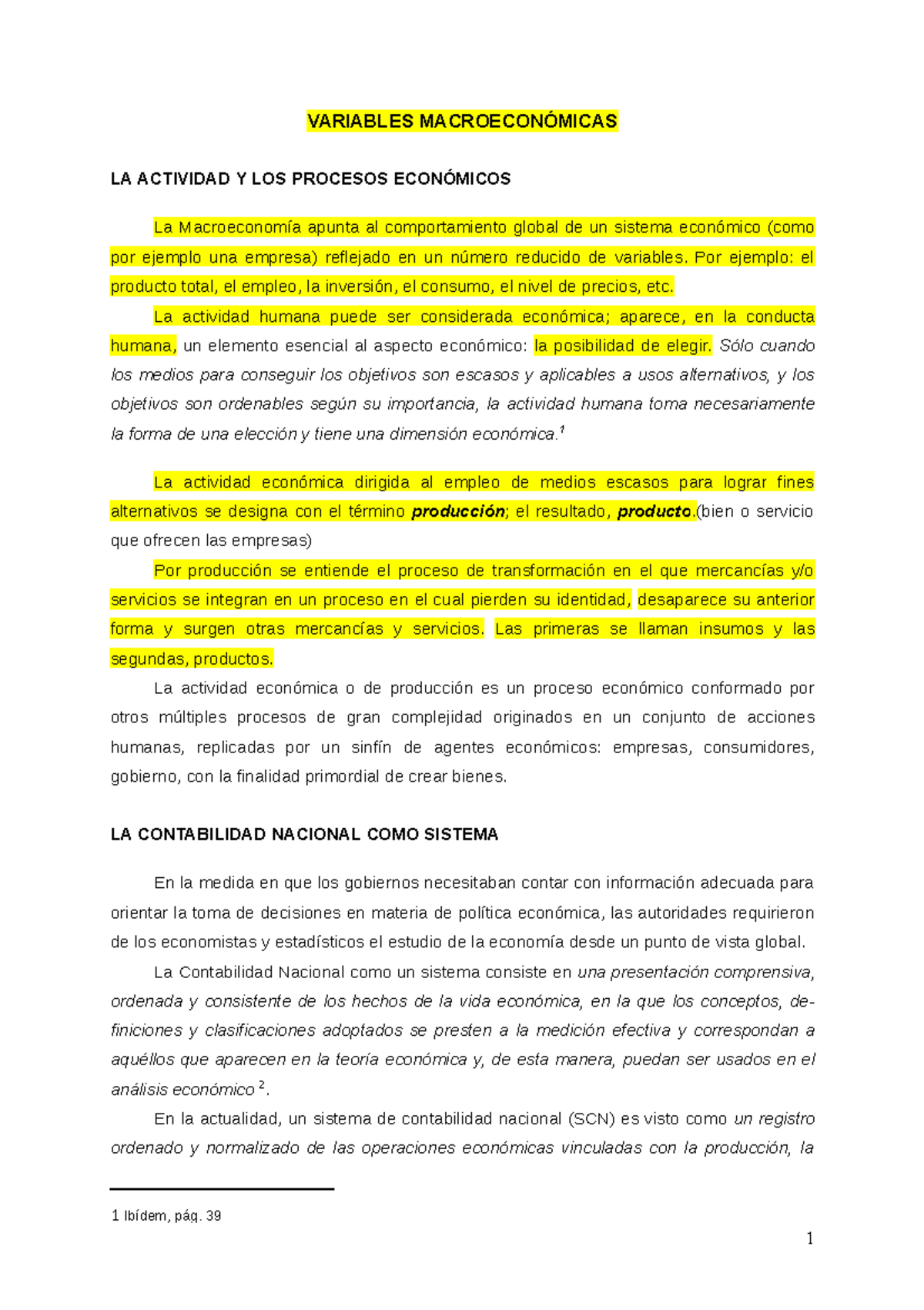Variables- Macro - economía unlam - 1 Ibídem, pág. 39 1 VARIABLES ...