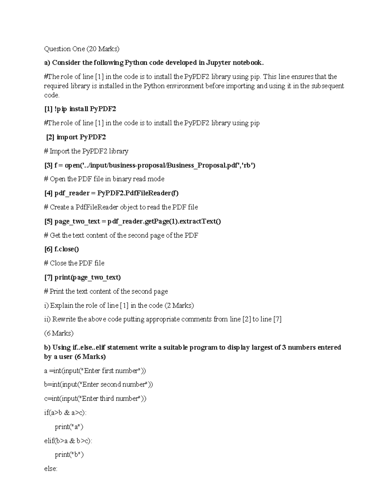 Revision Internet of Things - Question One (20 Marks) a) Consider the ...