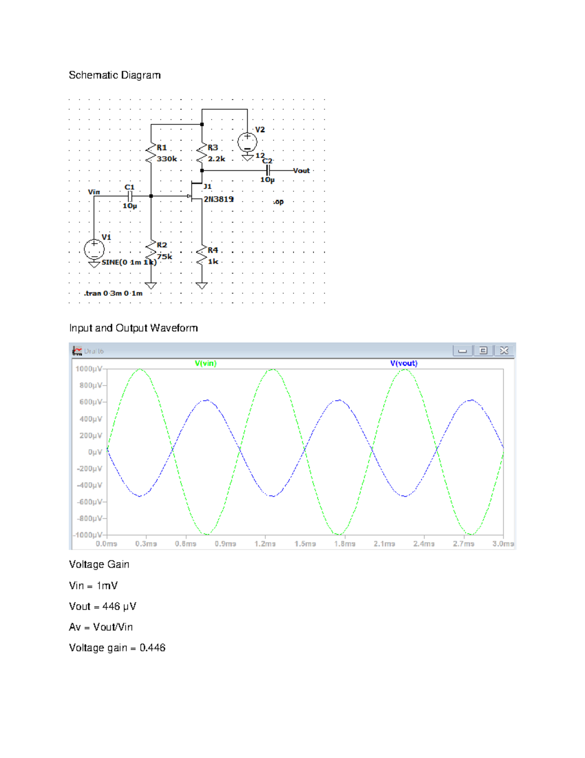 Schematic Diagram LTSPICE - Basic Electronics Laboratory - Schematic Diagram Input and Output ...
