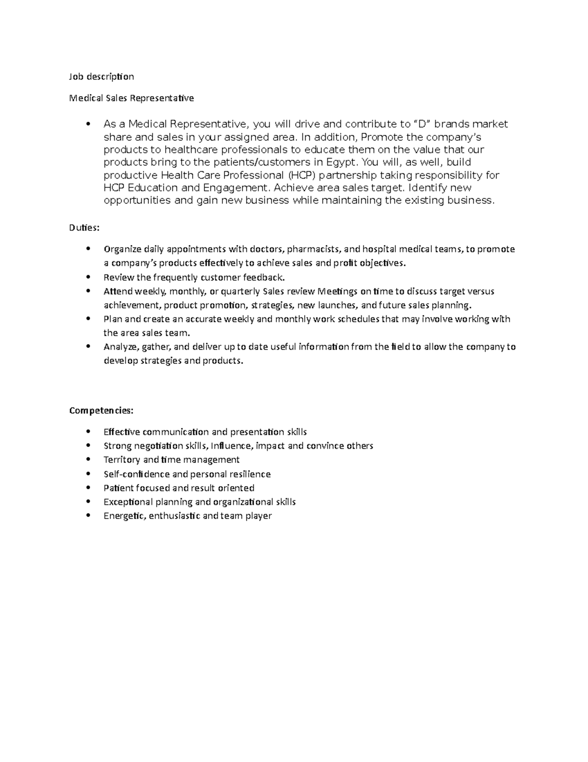 70 V1 -Aya Adel- Mid term and assignment - Job description Medical ...